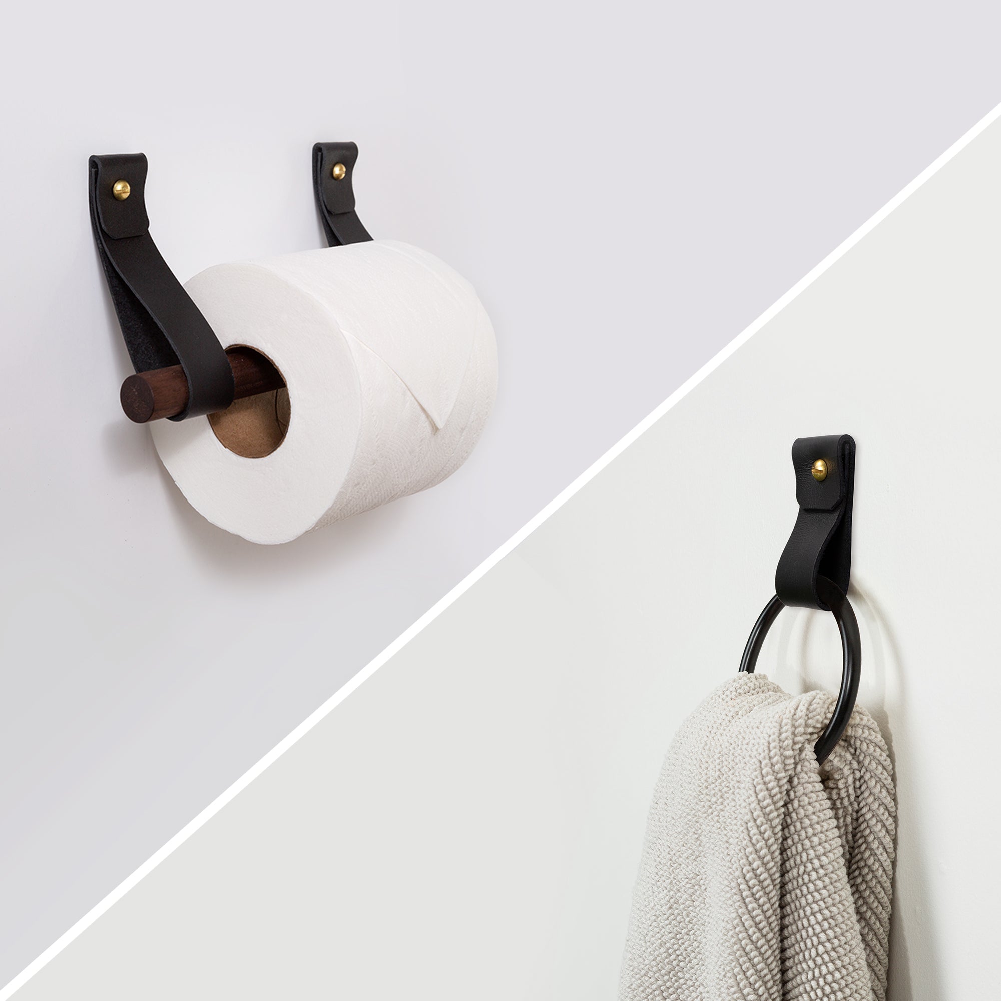 Matching Bathroom Hardware Sets | Leather Bundle by Keyaiira