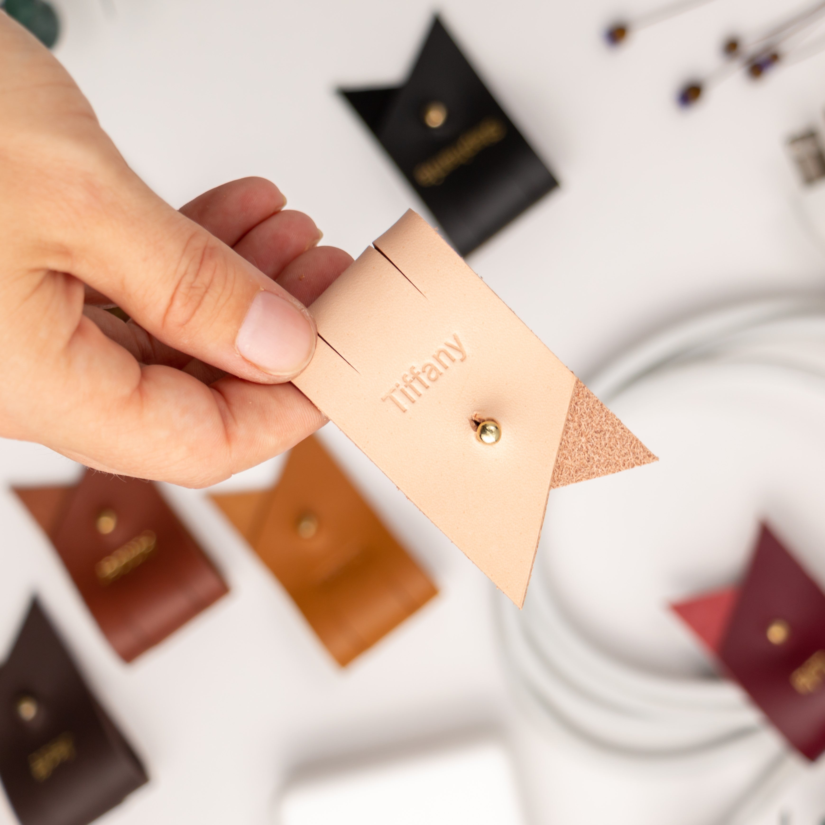 Personalized Large Cable Holder [Flag End - Snap Closure] – Keyaiira