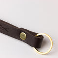 Personalized Skinny Leather Loop Keychain | 14k gold or imprinted ...
