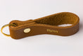Personalized Thick Leather Loop Keychain | 14k gold or imprinted ...
